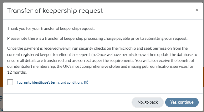 I need to move a pets microchip into my name, how do I update the ...